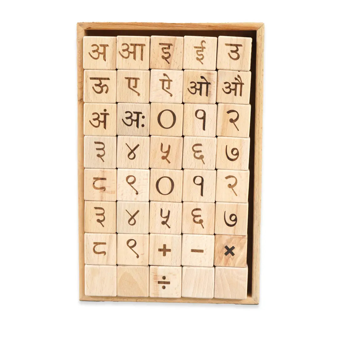 Hindi Alphabet Wooden Blocks Toys – MoonToys