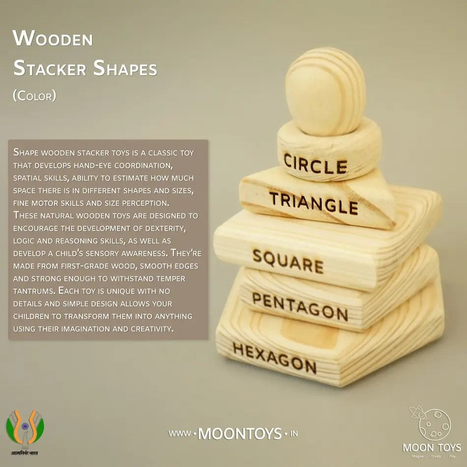 Wooden Stacker Toys – Shape – MoonToys