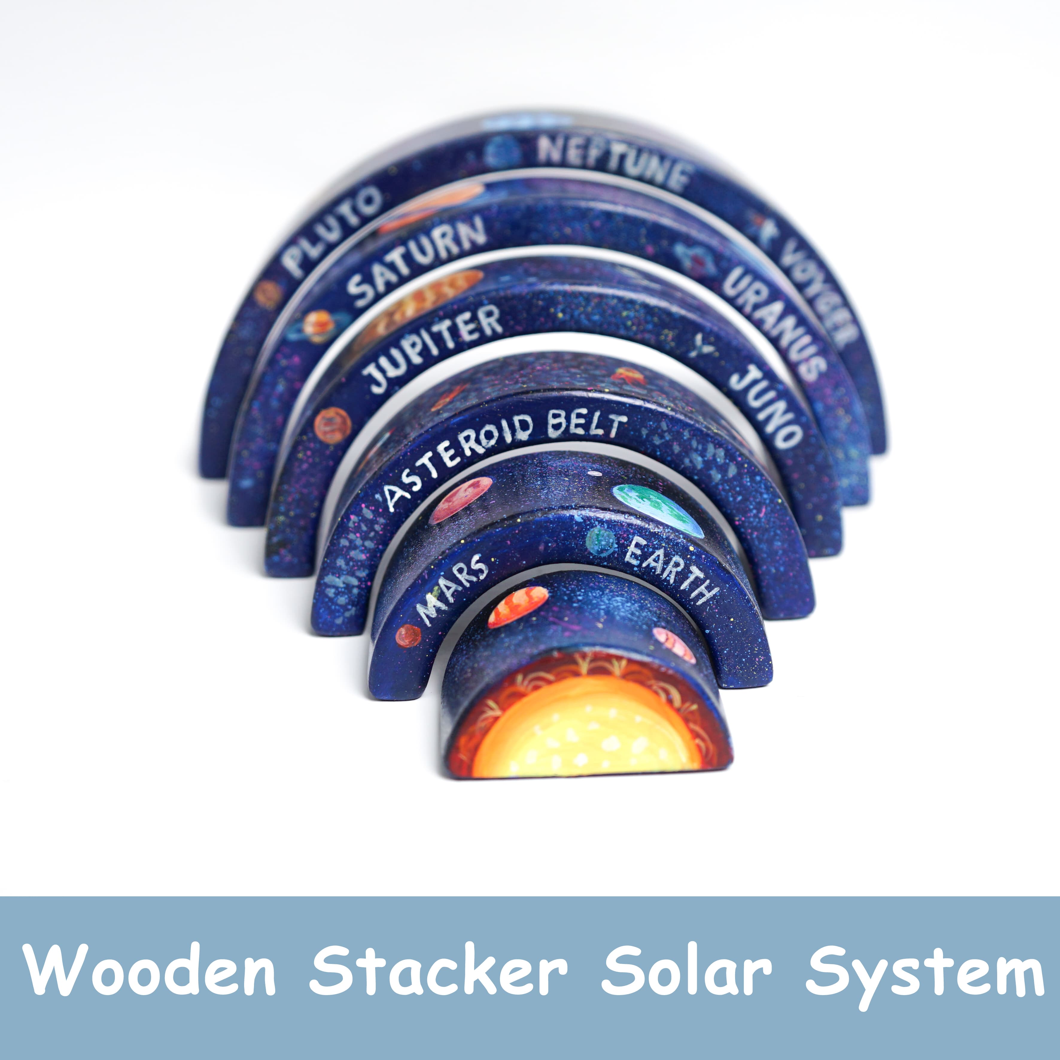 Certified Non-Toxic Colorful Wooden Solar System Stacker Toys – MoonToys